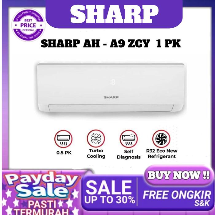 Jual AC Sharp AH-A9zcy 1 PK LOW WATT 9zcy 9 zcy Turbo Cool R32 NEW ...