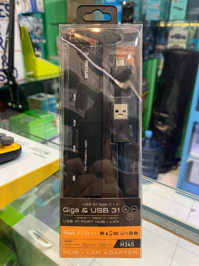 Jual Rexus USB Hub 3.1 H345 4 Port + LAN RJ45 GigaBit + Converter Type C - Kota Bandung ...