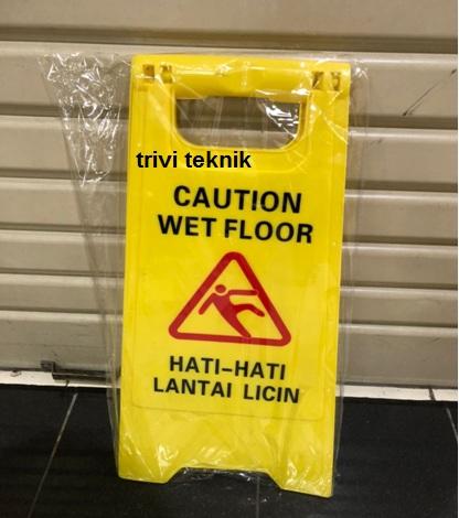 Jual papan tanda peringatan lantai licin,Warning sign caution wet floor ...