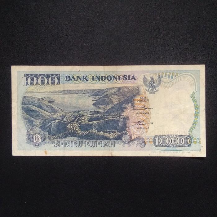 Jual Uang Kertas Kuno Rp 1000 Rupiah 1992 Lompat Batu Danau Toba TP4km ...