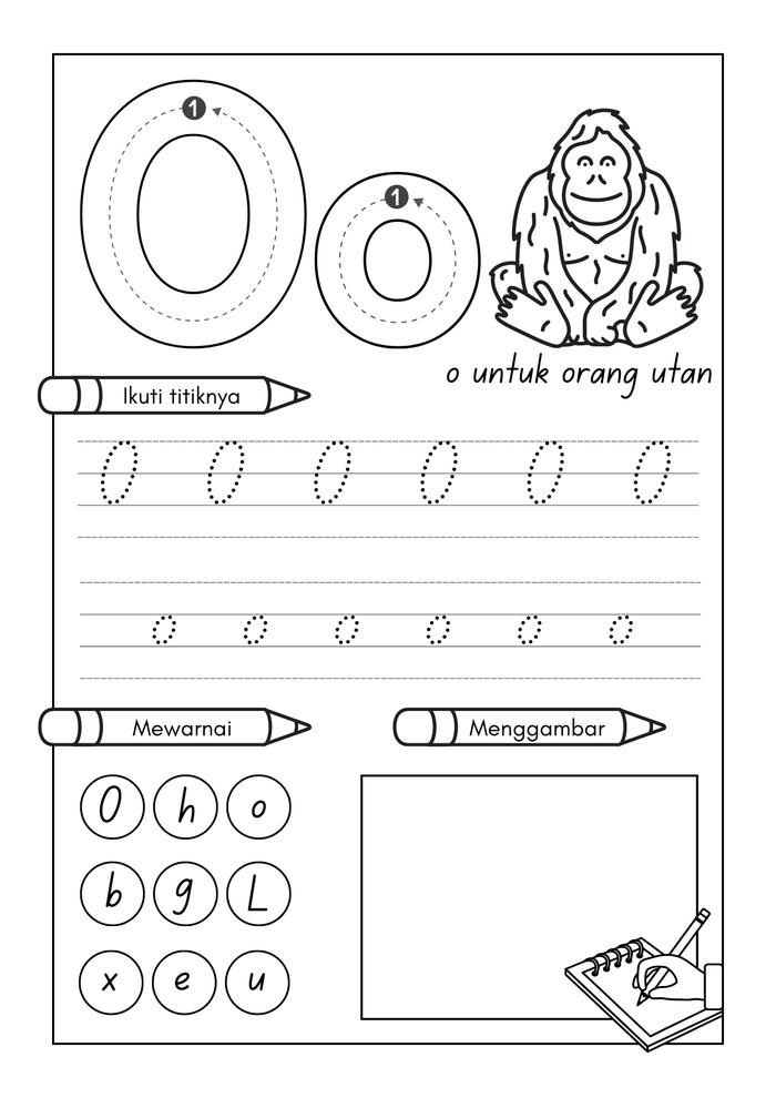 Jual GAMBAR ABJAD - BELAJAR ALPHABET - BELAJAR HURUF - O - Kab ...