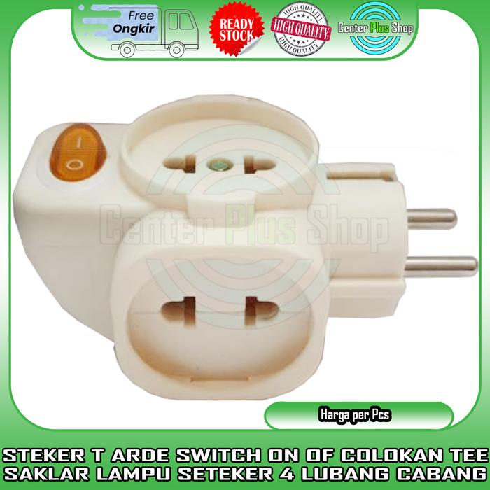 Jual Steker T Arder Saklar 4 Arah Cabang Lubang Colokan Listrik Seteker ...