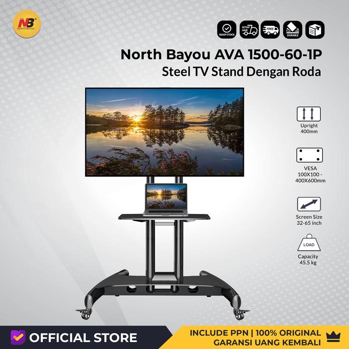 Jual North Bayou AVA1500-60-1P TV Stand Dengan Roda bracket tv ...