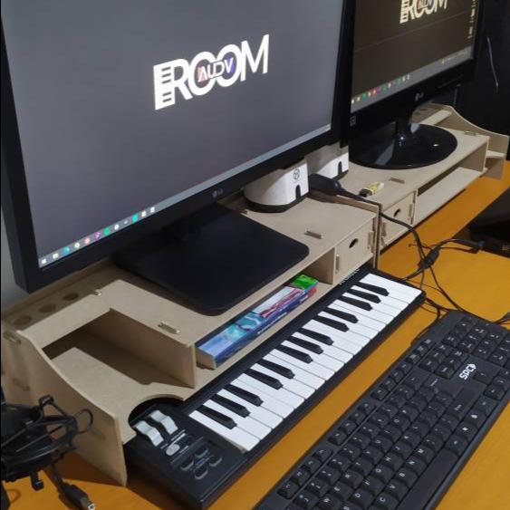 Jual Stand Monitor Alas Laptop Meja Pc Komputer Laci Dudukan Kayu ...