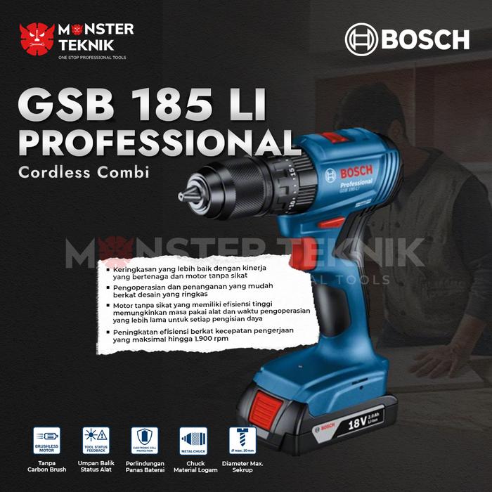 Jual Bor Obeng Bosch GSB185-Li Cordless Impact Driver Brushless GSB ...