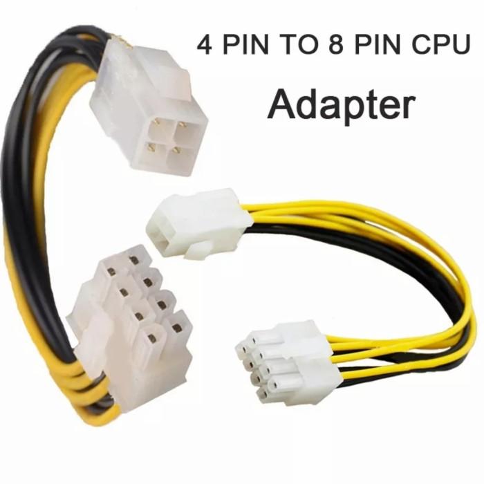 Jual kabel Power Atx Cpu 4 to 8 pin motherboard Adapter Extension 4pin ...