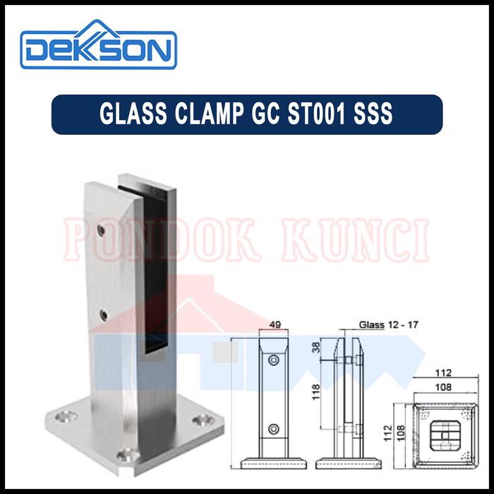 Jual Clamp Kaki Spigot Penjepit Kaca Railing Tangga Dekkson ST001 SSS ...