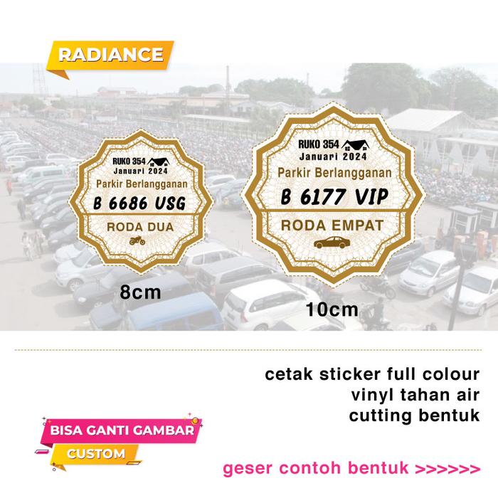 Jual stiker parkir langganan cutting bentuk bahan vinyl motor mobil ...