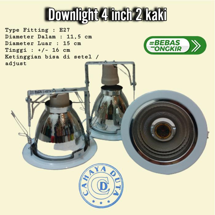 Jual Kap Fitting Lampu Downlight 4 inch (2 kaki) - Jakarta Barat ...