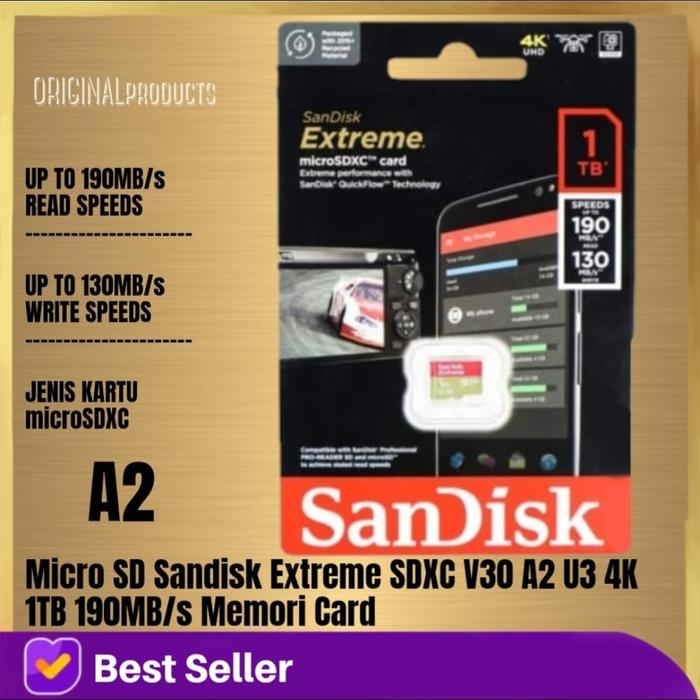 Promo Sandisk Micro SD Extreme V30 A2 U3 4K 1TB 190 MB/s MicroSDXC Memory Cicil 0% 3x - Jakarta ...