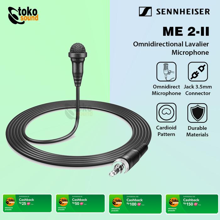 Jual Sennheiser ME2-II ME 2 II - Omnidirectional Lavalier Mic Original ...