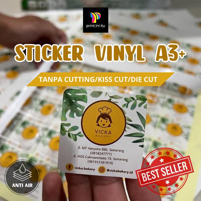 Jual Cetak Sticker A3 Label A3+| Vinyl GLOSSY | DOFF | TRANSPARANT ...