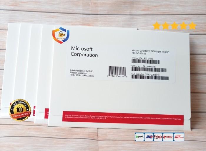 Promo WindowW Server 2016 Standard Original 16 Core 5 Cal Fullpack/Box ...