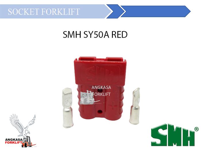 Jual SMH Socket SY50A Red 600V Soket Charger Forklift Battery Plug ...