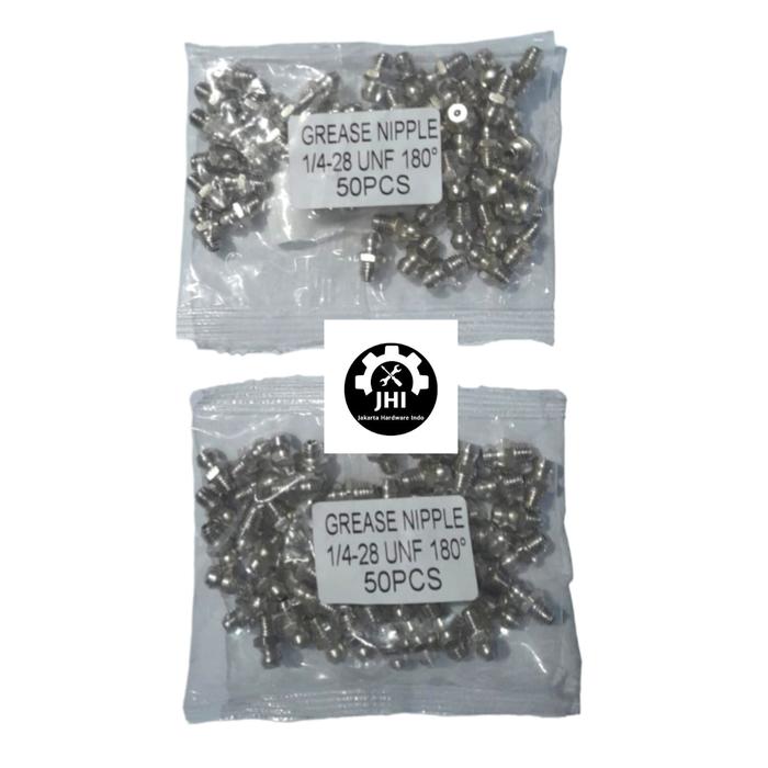 Jual ISI 50 PCS NIPPLE GREASE LURUS 1/4*28 UNF NEPEL GREASE STEEL ...