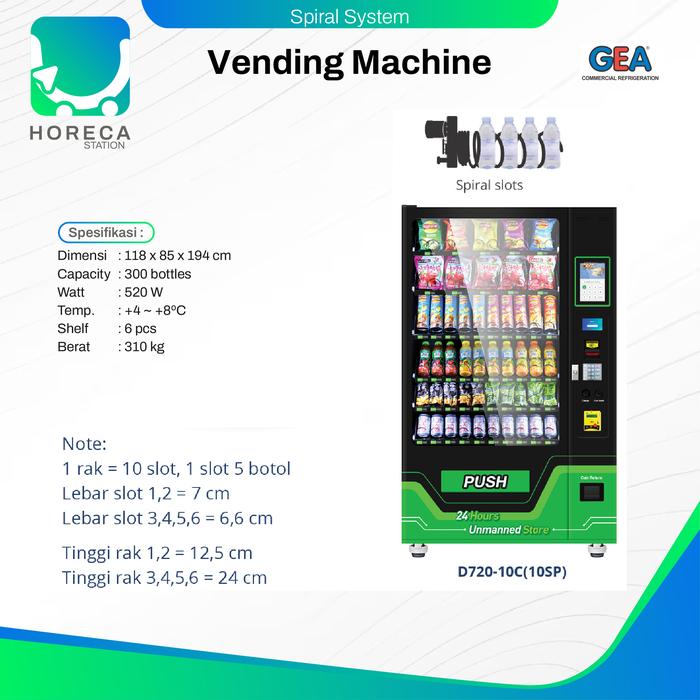 Jual GEA Vending Machine - Spiral System D720-10C(10SP) / D720 10C(10SP ...