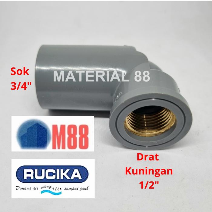 Jual Keni Drat Dalam 1/2 x 3/4 RUCIKA Kuningan KDD Knie Faucet Elbow Metal - Kab. Bogor ...