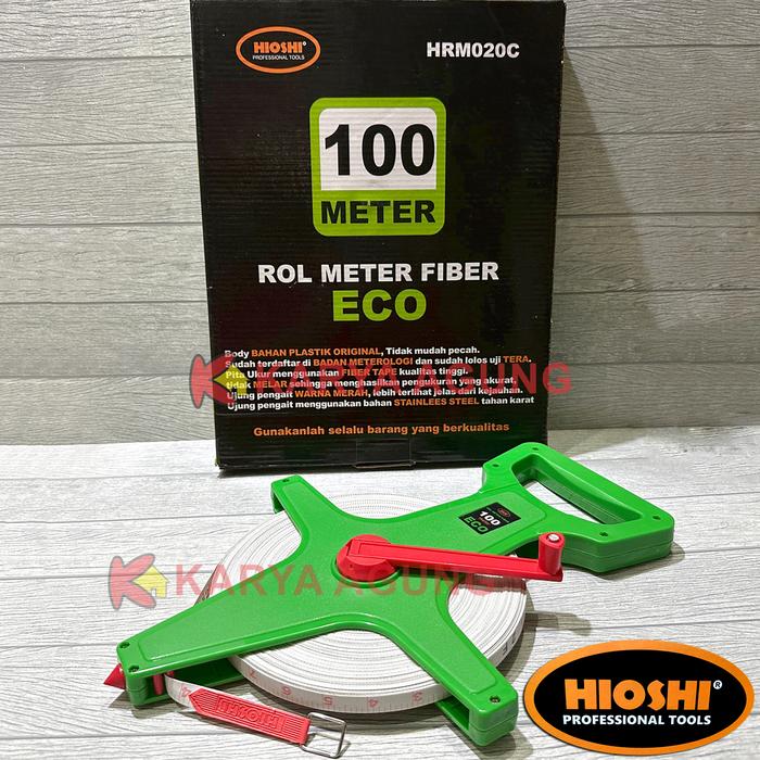 Jual Meteran Rol Tancap 100M Fiber HIOSHI Eco Alat Ukur Tanah Meter ...