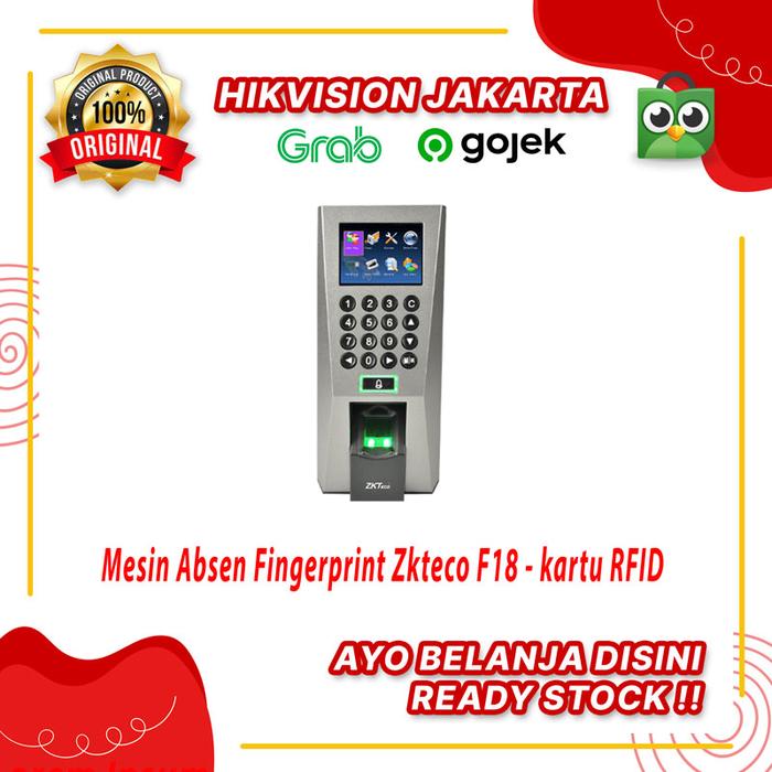 Jual Mesin Absen Fingerprint ZKTECO F18 Bisa Akses Kontrol Pakai Kartu ...