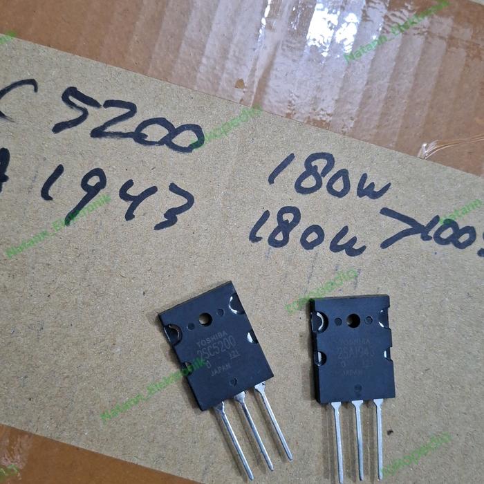 Jual 139 transistor final tr toshiba a1943 c5200 2sa1943 2sc5200 180w lot - Jakarta Barat ...