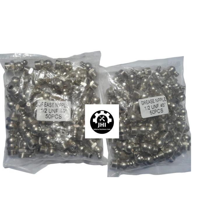 Jual ISI 50 PCS NIPPLE GREASE 1/2 UNF 45° NIPPLE GREASE STEEL CHROME ...