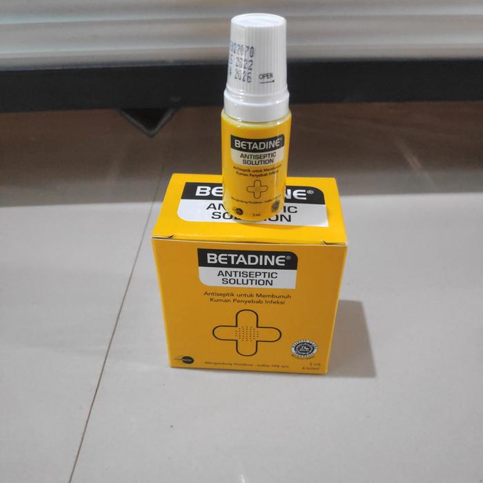 Jual Betadine 5 ml Harga 1 pcs Antiseptik Solution Botol Obat luar Luka ...