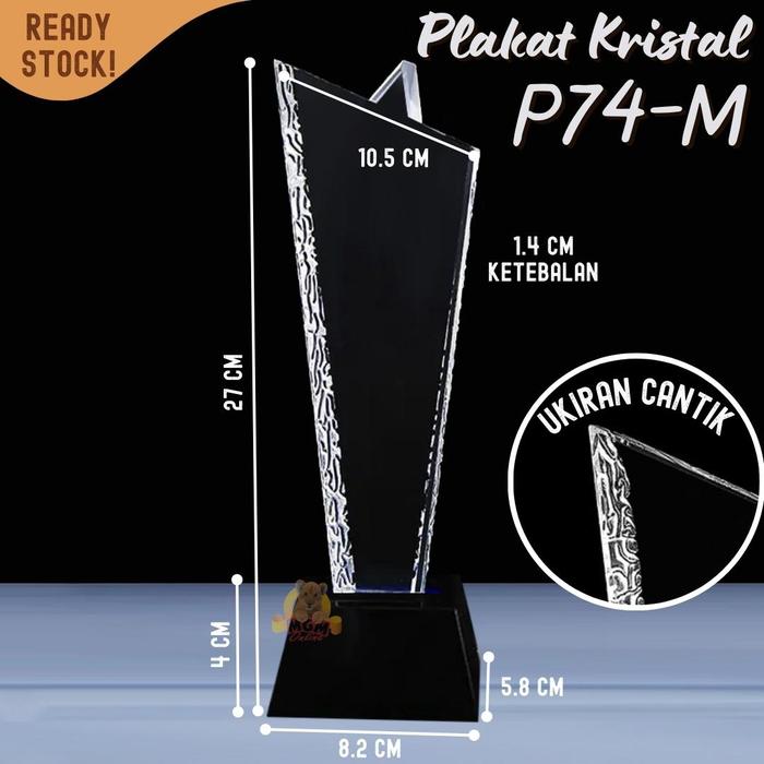 Jual P74-M Plakat Ukir BINTANG kristal Trophy Crystal kaca Piala ...