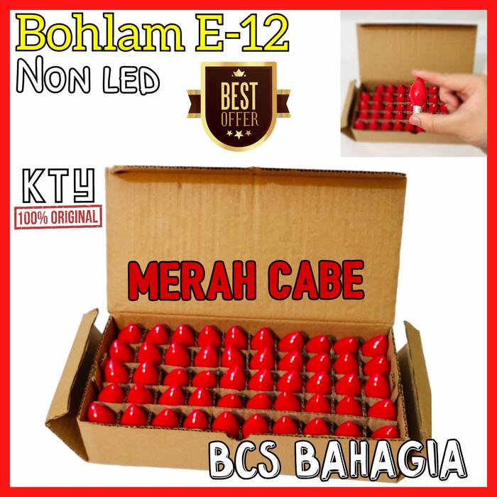 Jual Bohlam Sembahyang E 12 Warna Merah Cabai Cabe Pekat Ukuran Fitting ...