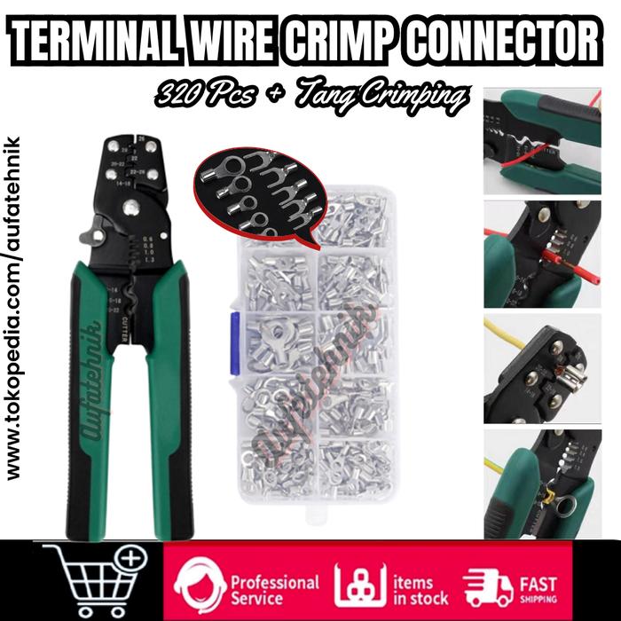 Jual Skun Kabel 320pcs + Tang Crimping Terminal Wire Crimp Connector ...