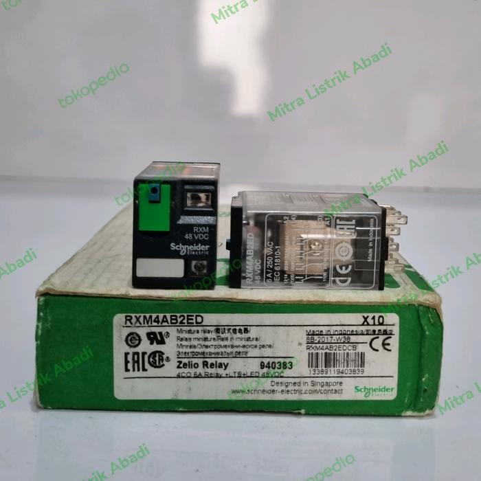 Jual RELAY SCHNEIDER RXM4AB2ED 48VDC 4C0 6A RELAY+LTB+LED - Jakarta Pusat - Mitra Listrik Abadi ...