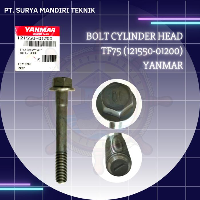 Jual BOLT CYLINDER HEAD TF75 121550-01200 YANMAR ASLI GENUINE - Kota ...
