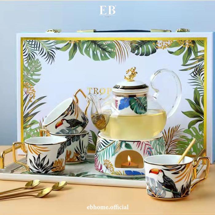 Jual Tea Set Keramik / Tropical Teapot And Cup With Burner 260 ...