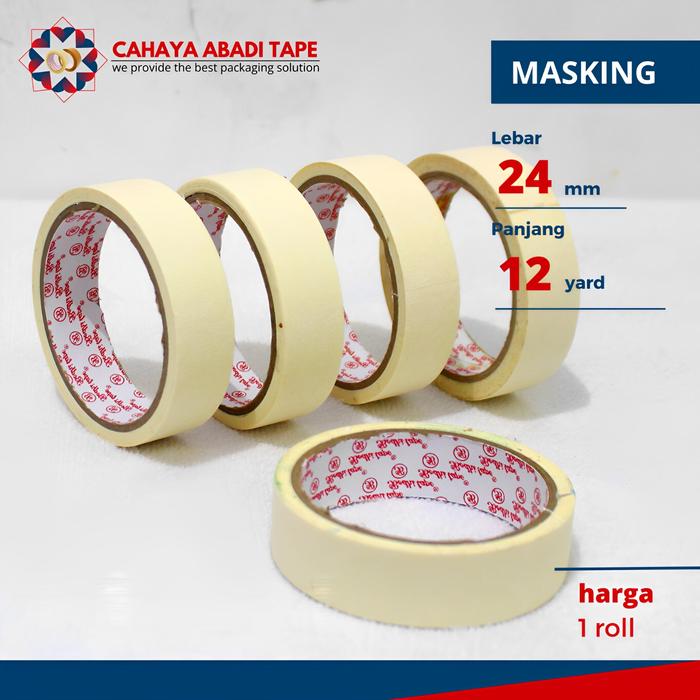 Jual LAKBAN KERTAS/MASKING TAPE BODHI 24MM X 12YARD PER ROLL - Jakarta ...