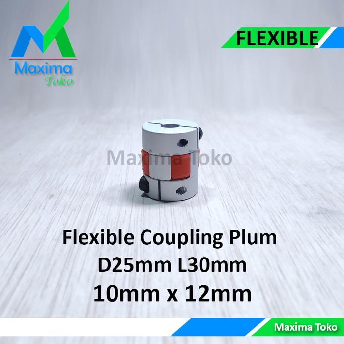 Jual Flexible Coupling Plum 10x12 mm Shaft Coupler 10mm x 12mm D25 L30 ...