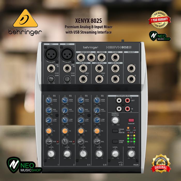 Jual Behringer XENYX 802S Premium Analog 8-Input Mixer with USB ...
