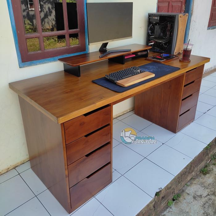 Jual Meja Komputer - Meja Kerja Custom Full Kayu Jati Daun Jati Fjl - 1 ...