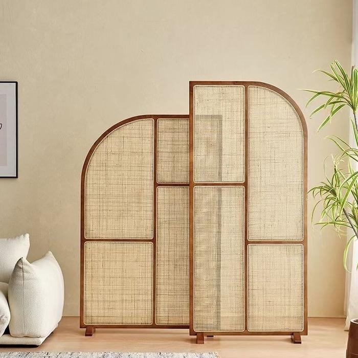 Jual sketsel partisi ruangan estetik kayu jati dan rotan minimalis ...