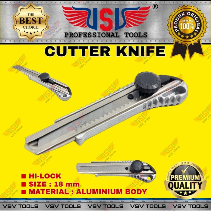 Jual Cutter Besar Pisau Cutter 18mm Aluminium Cutter Knife Hi-Lock VSV ...