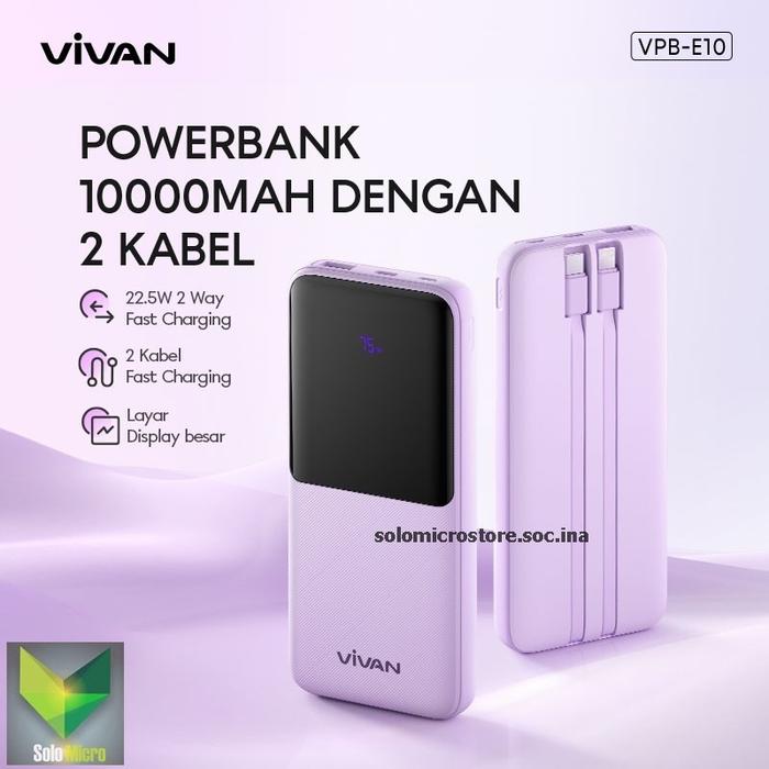 Jual VIVAN Powerbank 10000 mAh VPB-E10 4 Output Fast Charging 22.5W PD ...