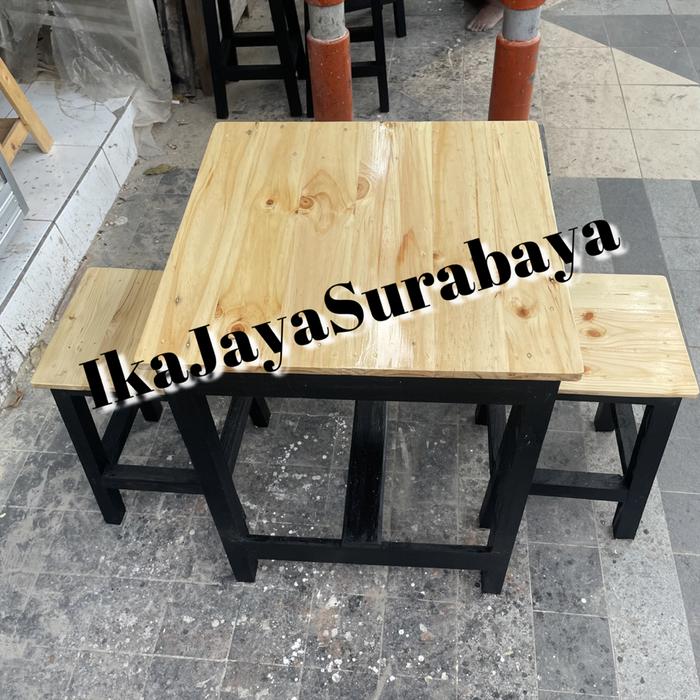 Jual Meja kursi warkop set | Meja cafe | Meja Kursi kayu jati belanda ...