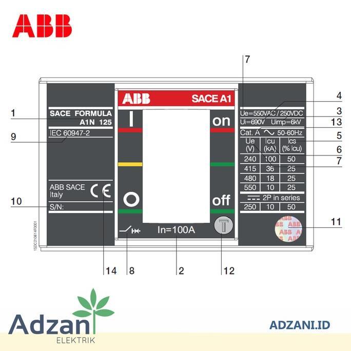 Jual Promo Abb Mccb 3P 100A 36Ka A1N 125 Tmf 1Sda066731R1 Breaker Formula - Jakarta Barat ...