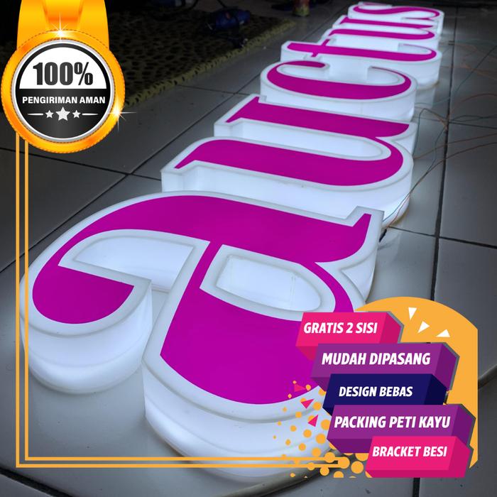 Jual huruf timbul akrilik cutom / huruf timbul akrilik LED / letter ...