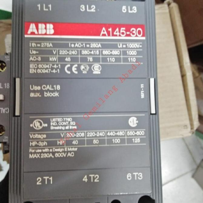 Jual A145-30 (220V), Contactor Abb - Jakarta Barat - Mitra Autopedia ...