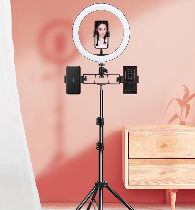 Jual Paket Lampu Ringlight 33cm Live Streaming Dan Tripod 2.1 Meter 3 ...