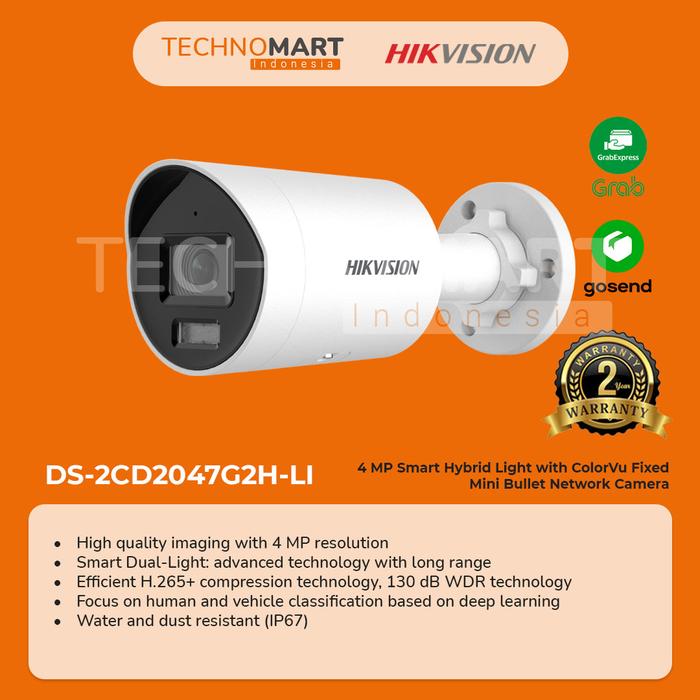 Jual DS-2CD2047G2H-LI - HIKVISION IP CAMERA 4MP HYBRID COLORVU BULLET ...