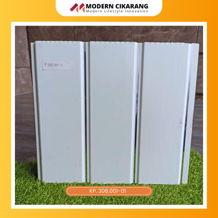 Jual (Khusus Cikarang) Plafon PVC P.308.001-01 Polos Putih Nat Silver ...