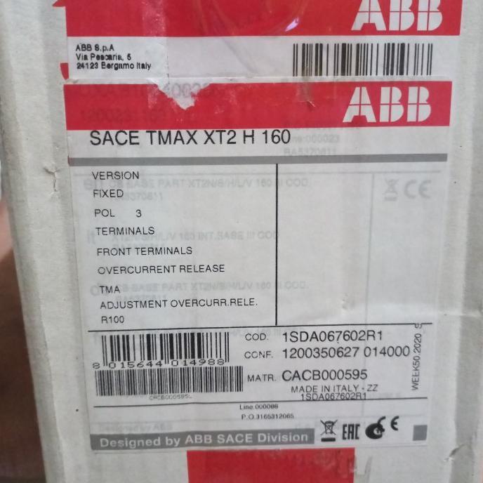 Jual Mccb 3 Phase 100A Abb Sace Tmax Xt2 H 160 Range 70-100A) - Jakarta ...