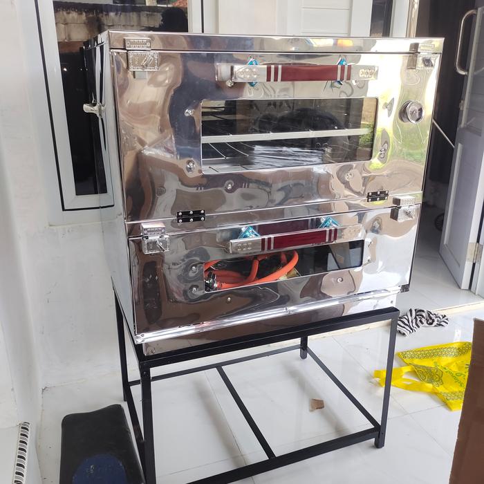 Jual oven gas+roda /oven gas stenlis ukuran 75x55/oven gas hock murah ...