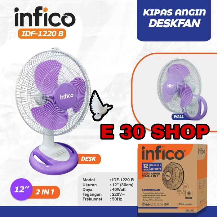 Jual Desk Dan Wall FaN INFICO 12 Inch IDF 1220 B 2 IN 1 Desk And Wall ...
