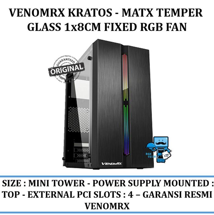 Jual Casing Pc Venomrx Kratos Matx Temper Glass Fixed Rgb Fan ...